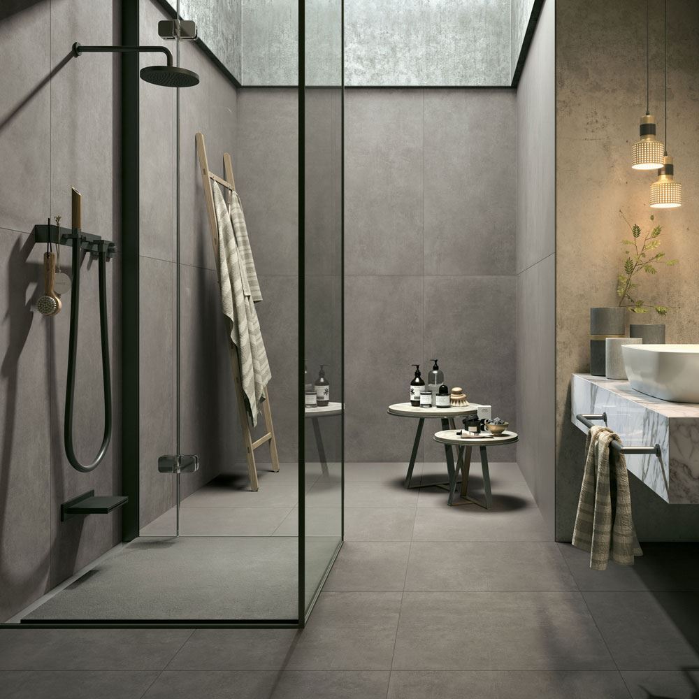 Italian 24" x 48" Porcelain Tile in Dark Gray, Type - | HINTEX | Home ...