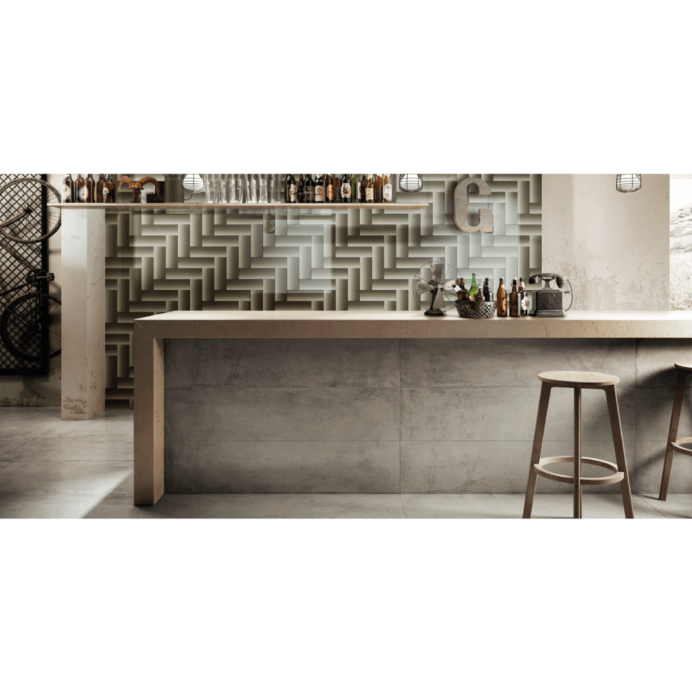 Grunge Concrete Scratch Iron 24" x 24" Natural Porcelain - | HINTEX ...