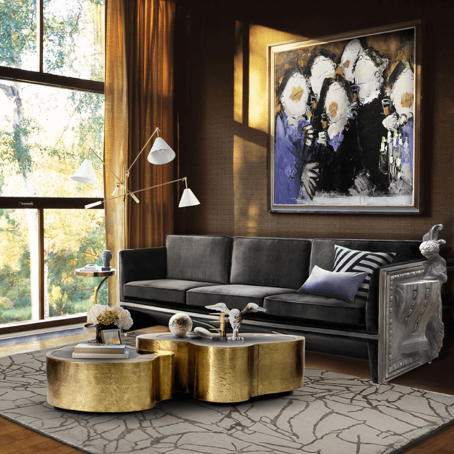 WAVE HAMMERED BRASS CENTER TABLE BIG HINTEX Home Interior Exterior Building Materials